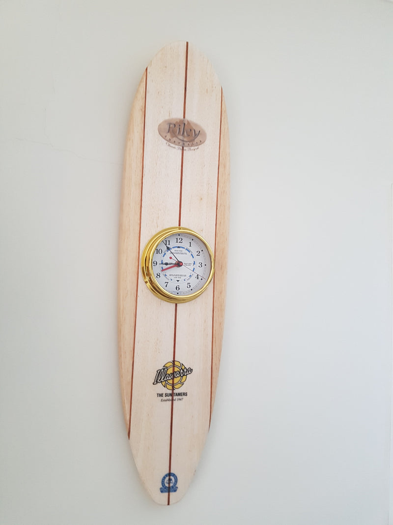 Tide and Time balsa surfboard clock - Riley Balsa Wood Surfboards