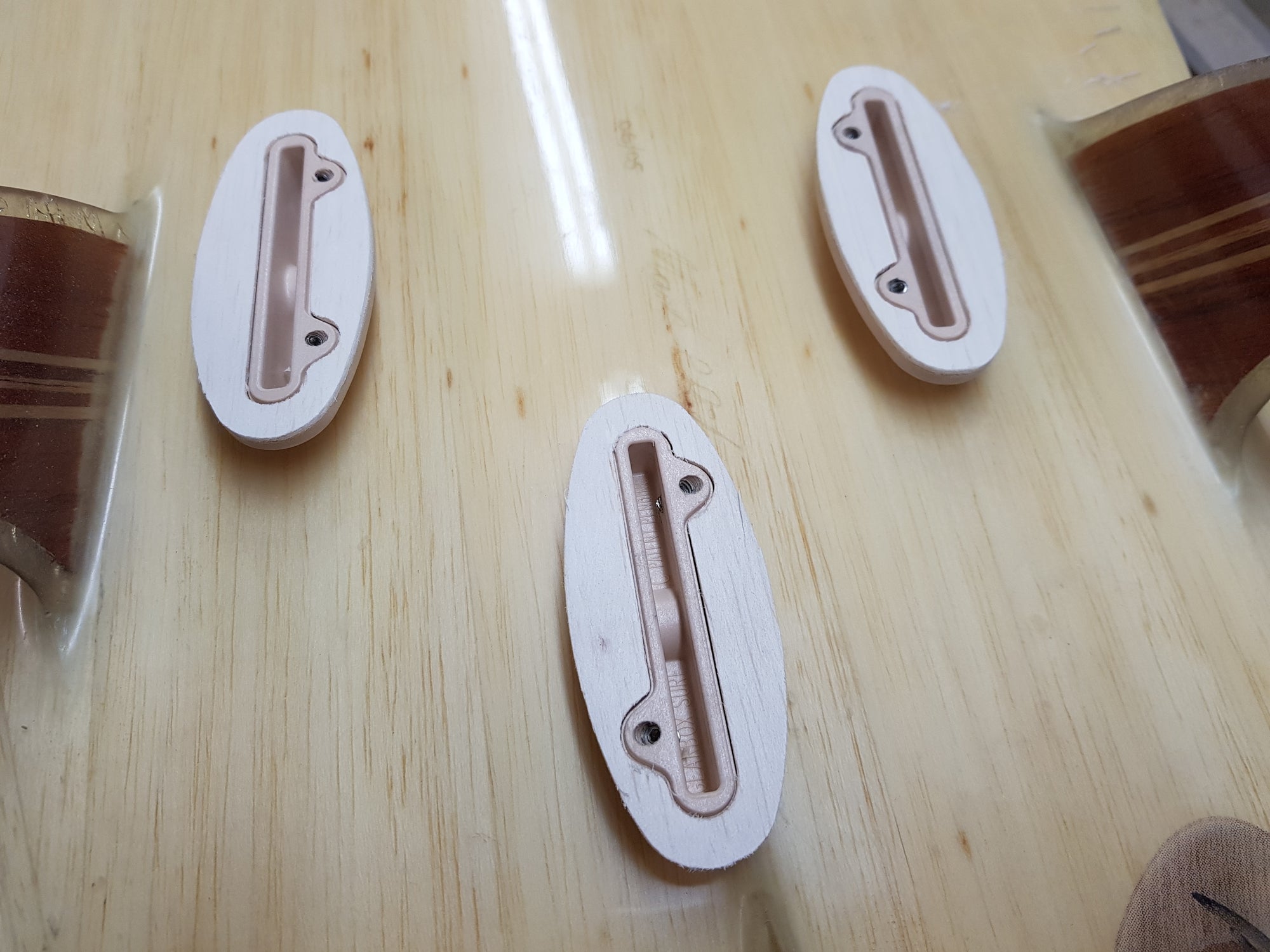 GEARBOX fin systems with wood covers - Riley Balsa Wood Surfboards