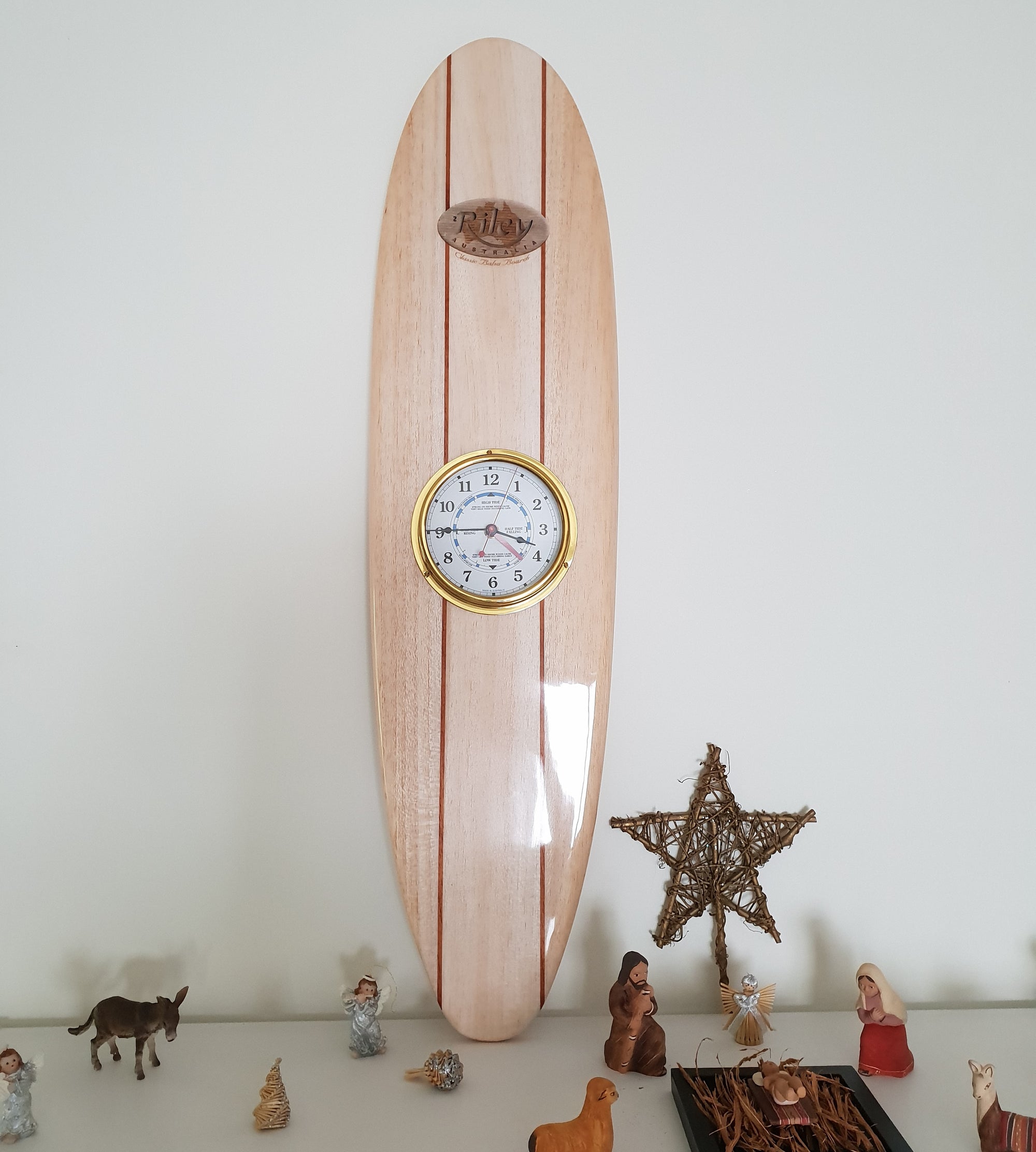 Tide and Time balsa surfboard clock - Riley Balsa Wood Surfboards